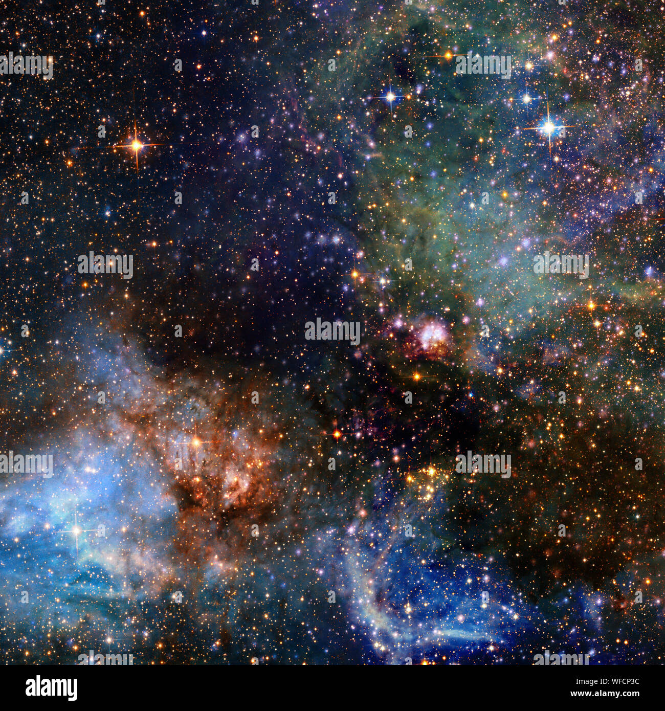 Nebula, starfield, cluster of stars in outer space. Beauty of endless ...