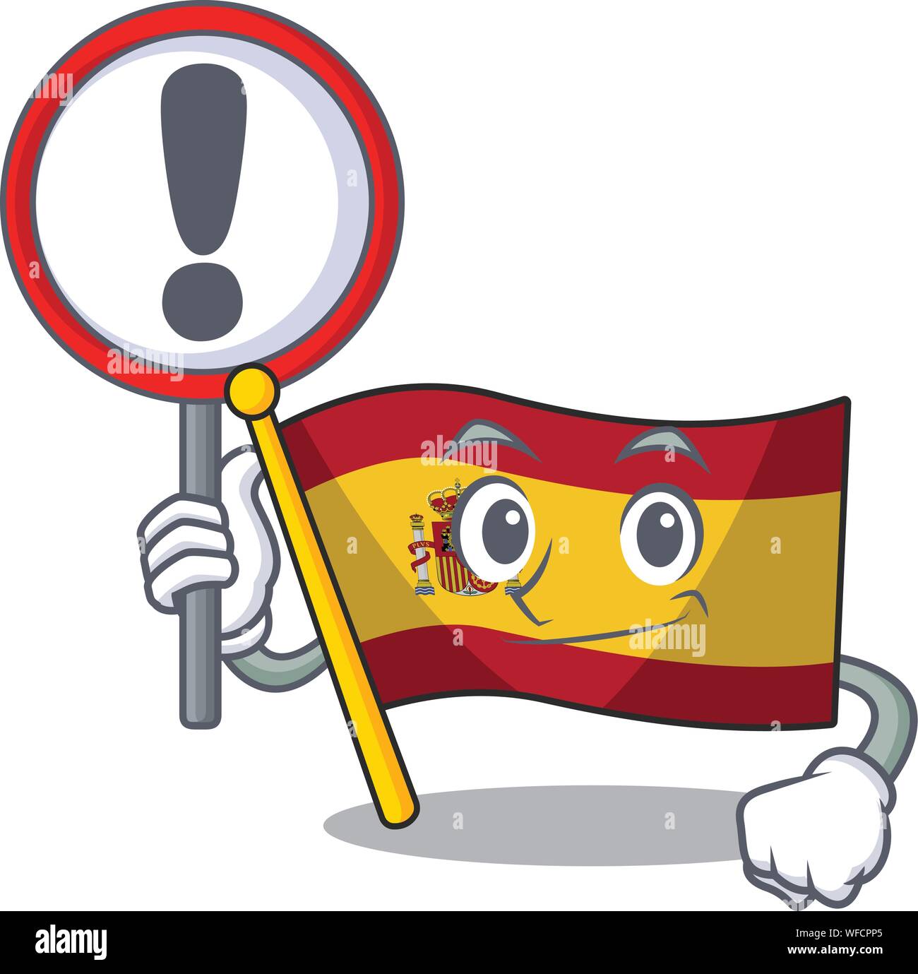 With sign character spain flags formed with cartoons Stock Vector Image ...