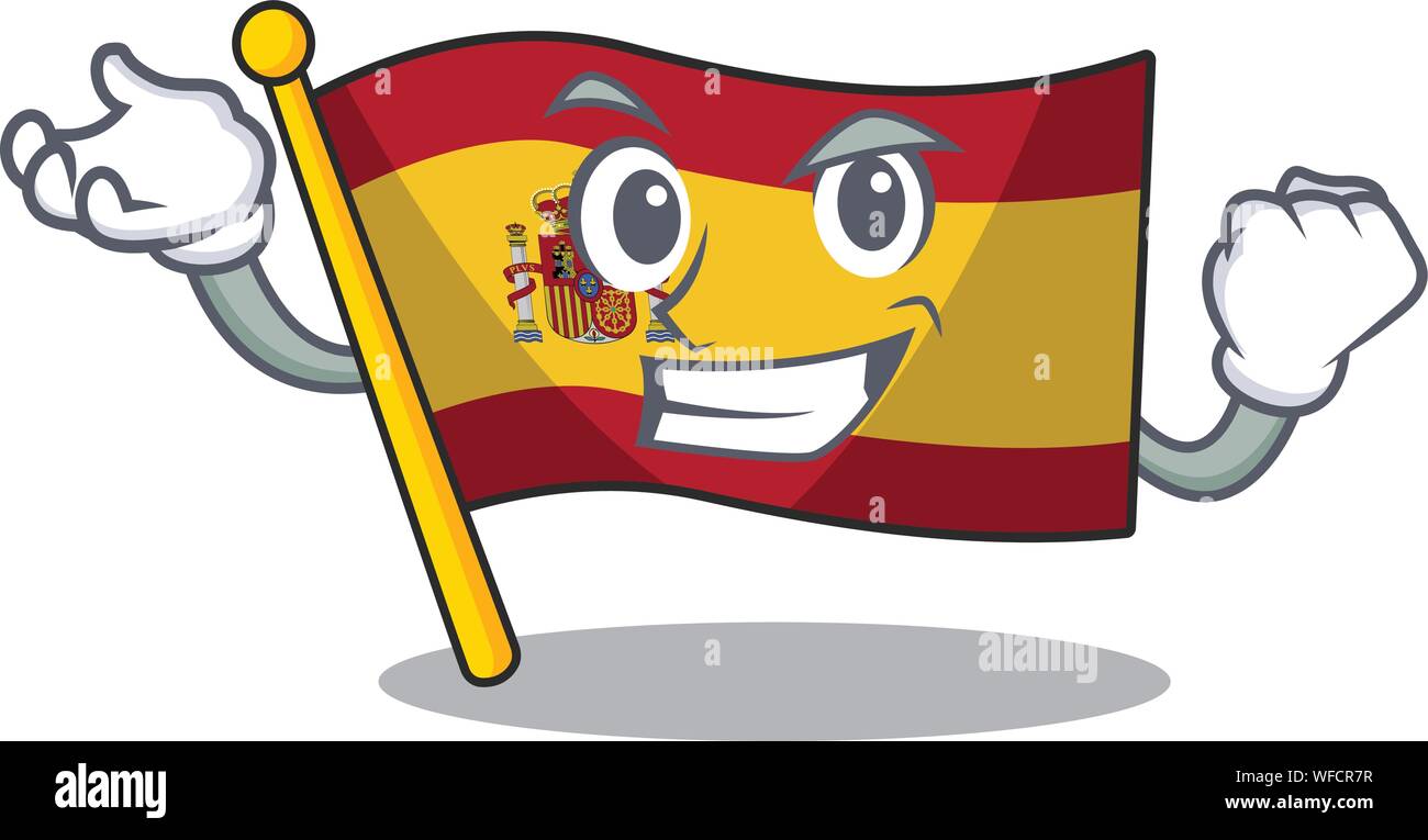 Successful character spain flag is stored cartoon drawer Stock Vector ...