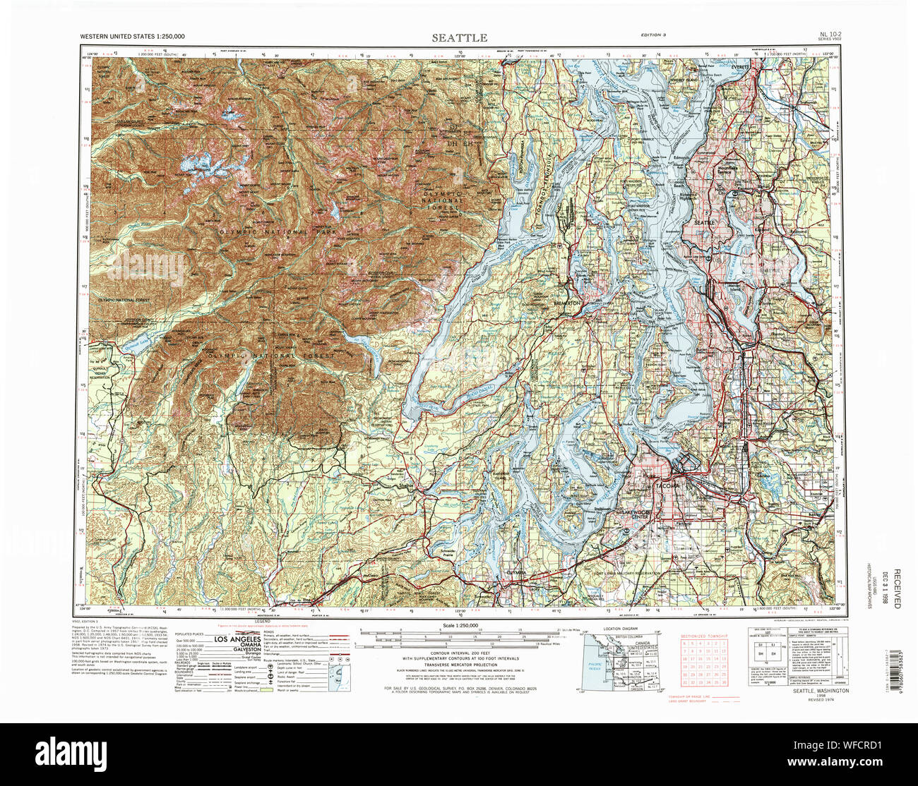 Topographical map of seattle hi-res stock photography and images - Alamy