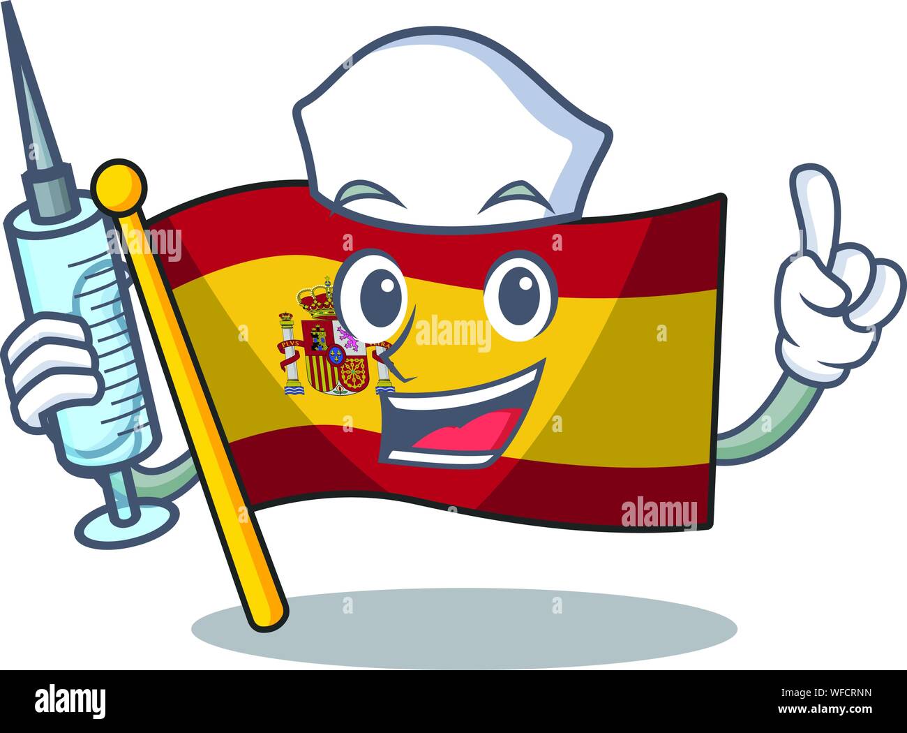 Nurse character spain flag is stored cartoon drawer Stock Vector Image ...