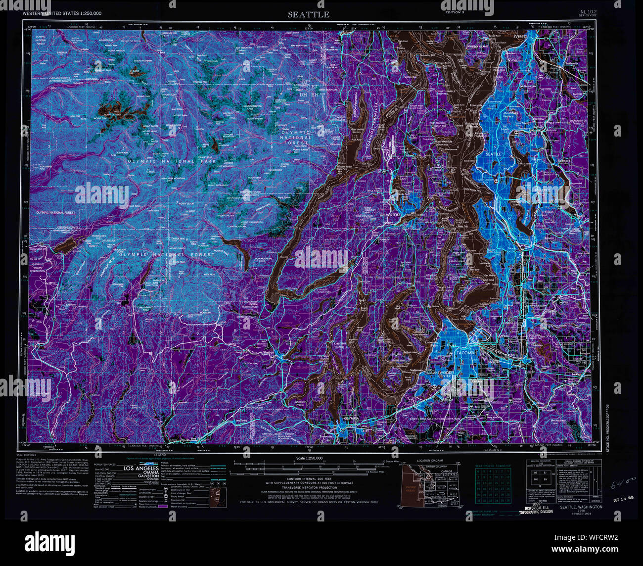 Topographical map of seattle hi-res stock photography and images - Alamy