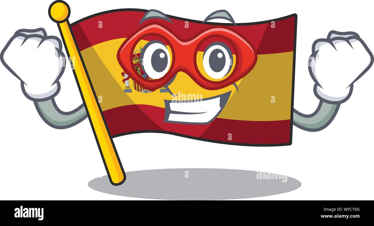 Super hero character spain flag is stored cartoon drawer Stock Vector ...
