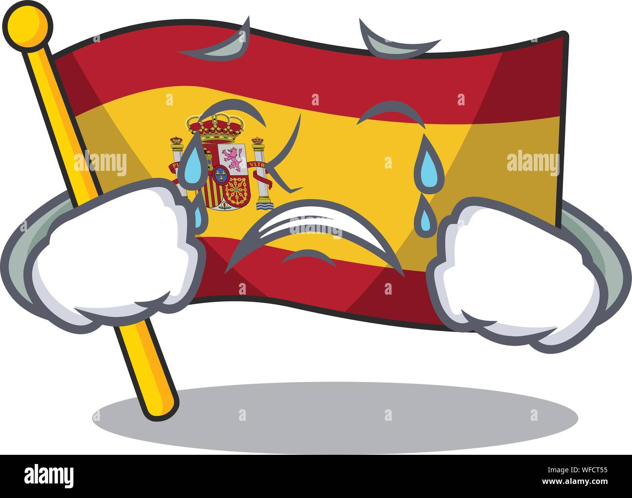 Crying flag spain isolated in the cartoon Stock Vector Image & Art - Alamy