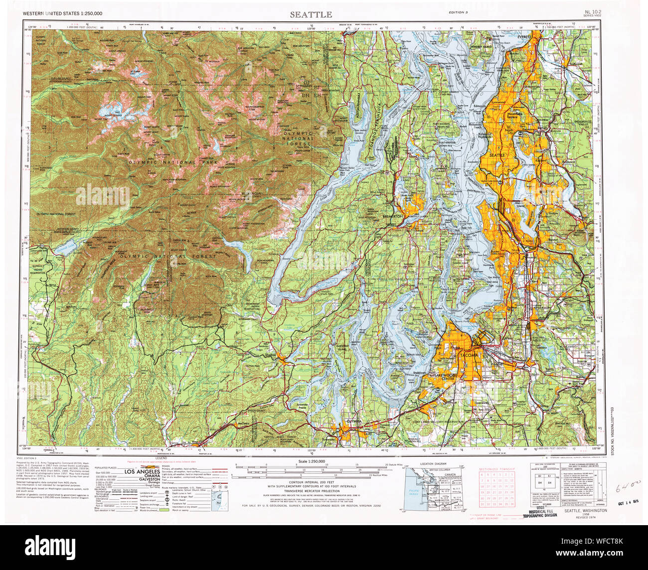 Topographical map of seattle hi-res stock photography and images - Alamy