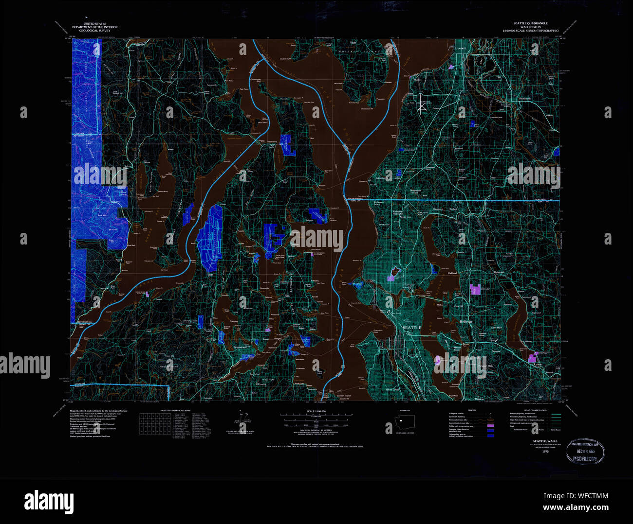 Topographical map of seattle hi-res stock photography and images - Alamy