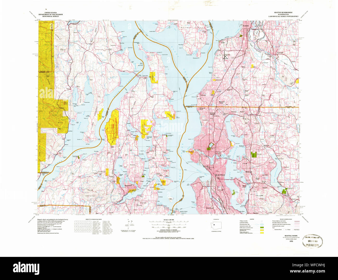 Topographical Map Of Seattle High Resolution Stock Photography and ...