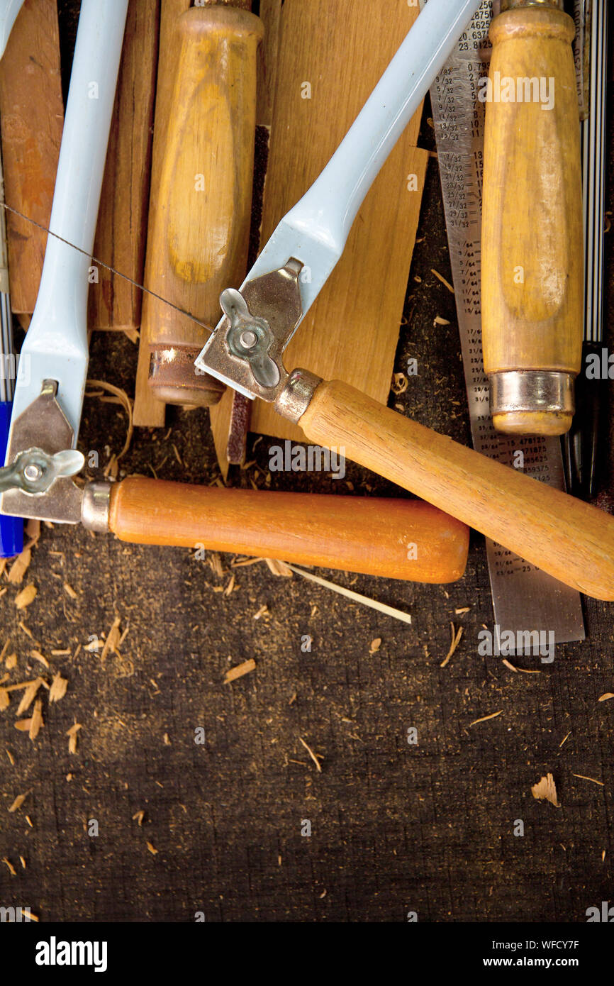 Tools on workbench hi-res stock photography and images - Alamy