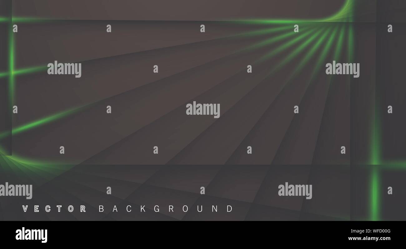 Green light line shadow dark grey luxury background Stock Vector Image ...