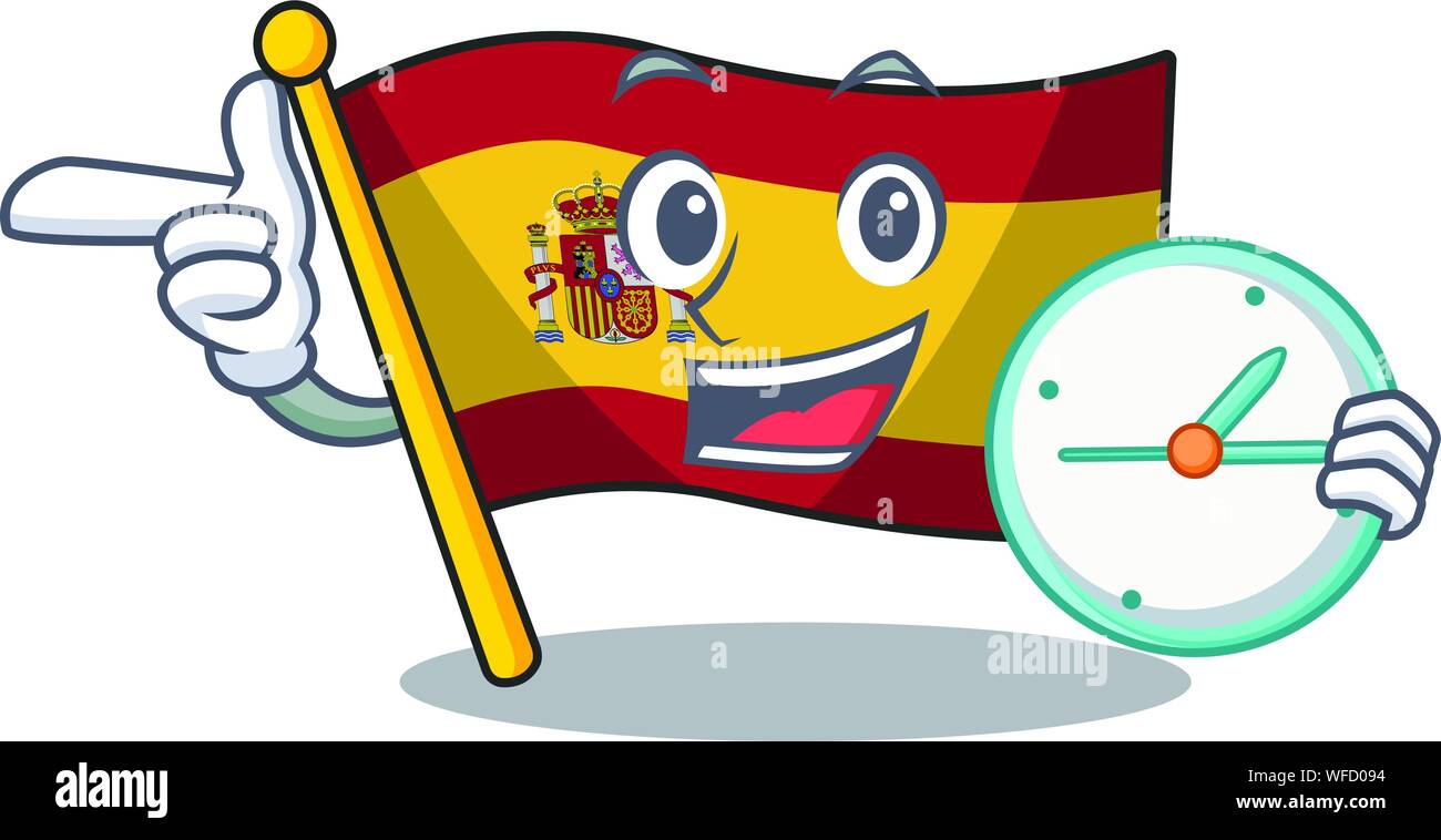 Waving clock character cartoon hi-res stock photography and images - Alamy