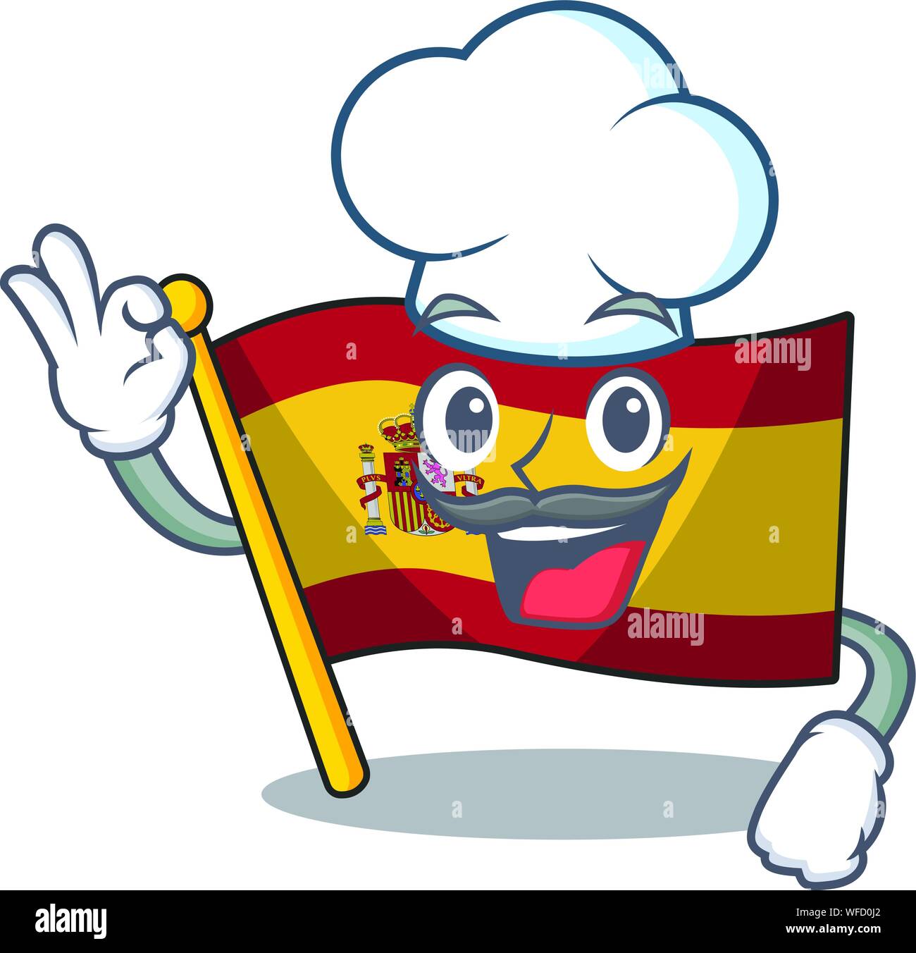 Chef character spain flag is stored cartoon drawer Stock Vector Image ...