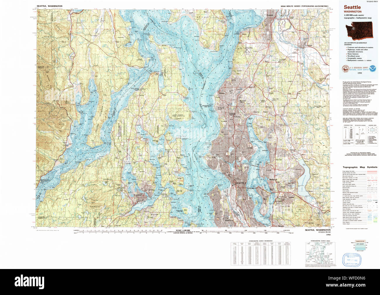 Topographical map of seattle hi-res stock photography and images - Alamy