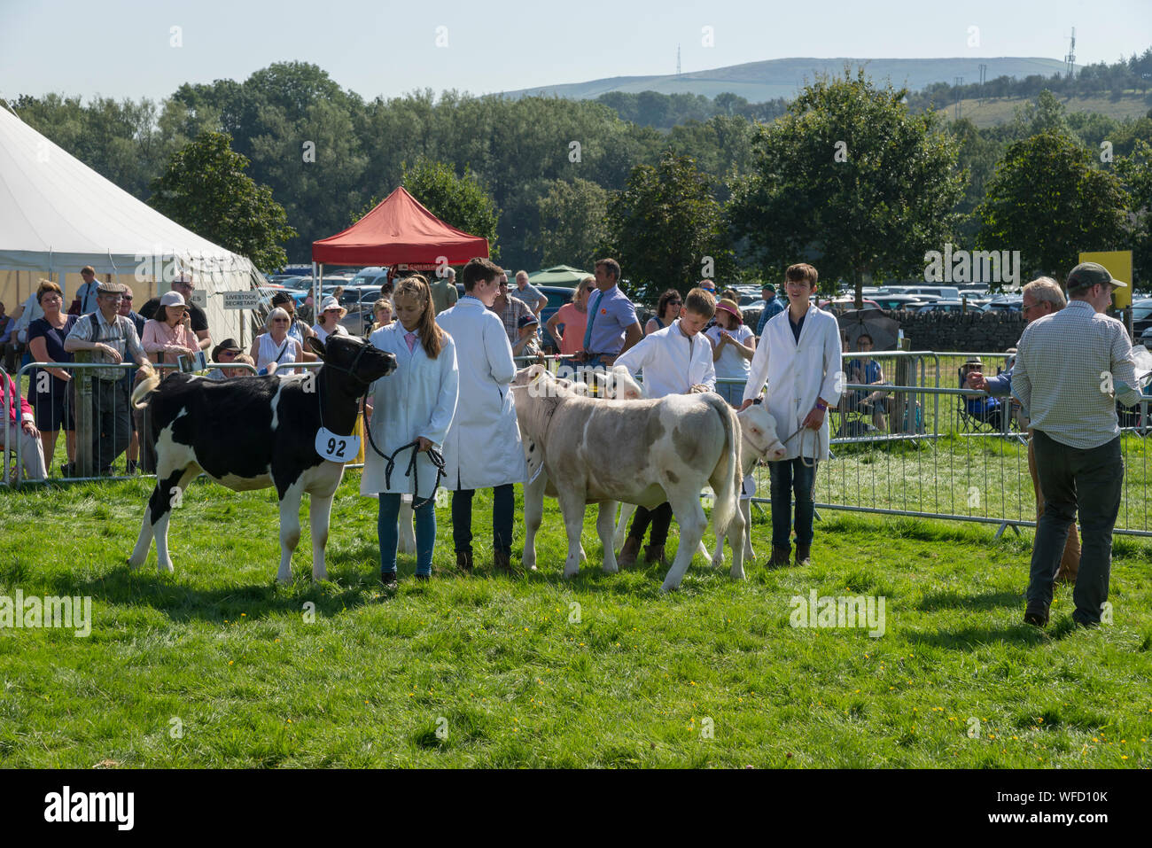 Hope Show on the August bank holiday 2019 in Derbyshire, England. Young ...