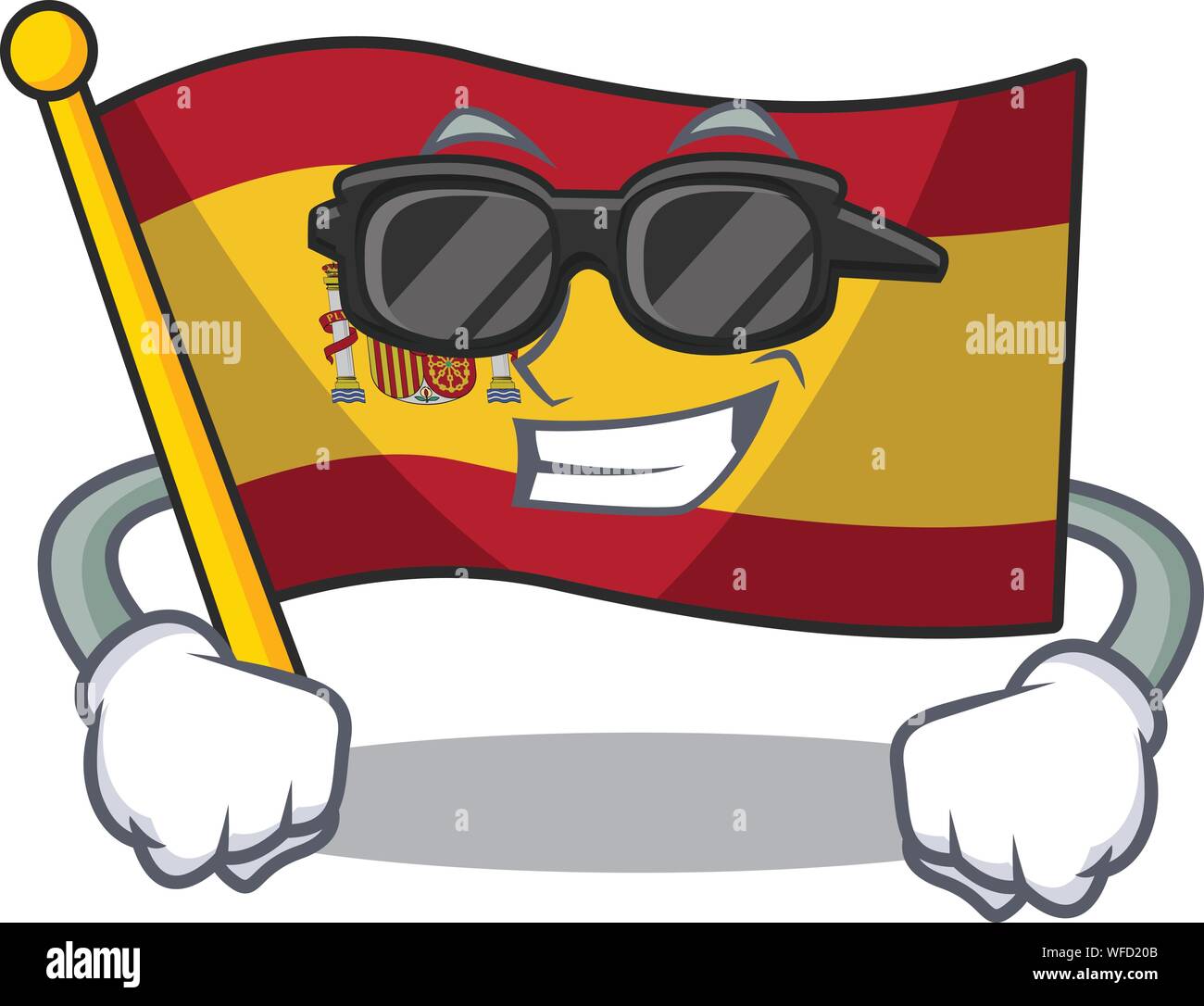 Super cool character spain flag is stored cartoon drawer Stock Vector ...