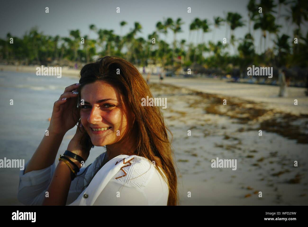 Dominican woman smiling hi-res stock photography and images - Alamy