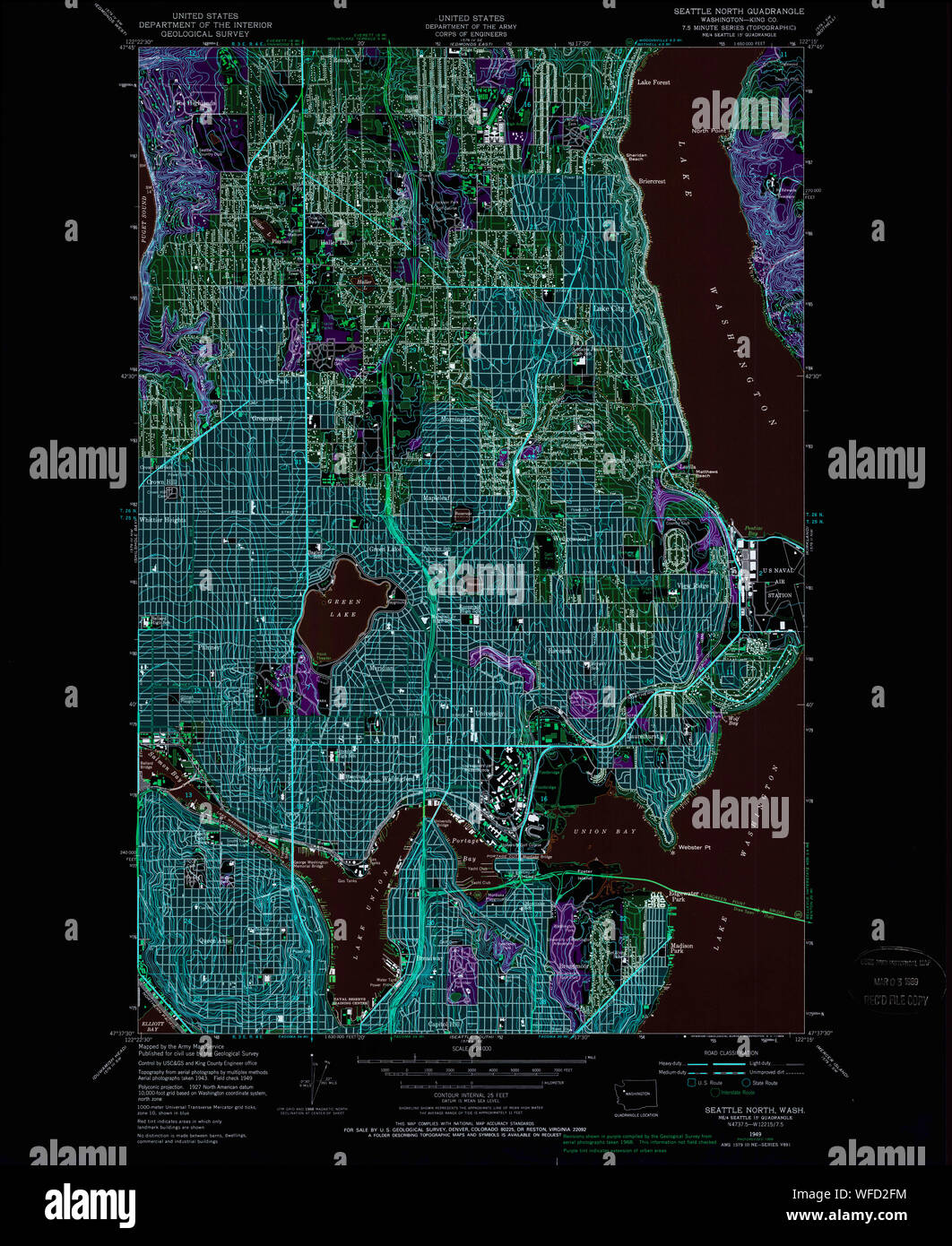 Topographical map of seattle hi-res stock photography and images - Alamy