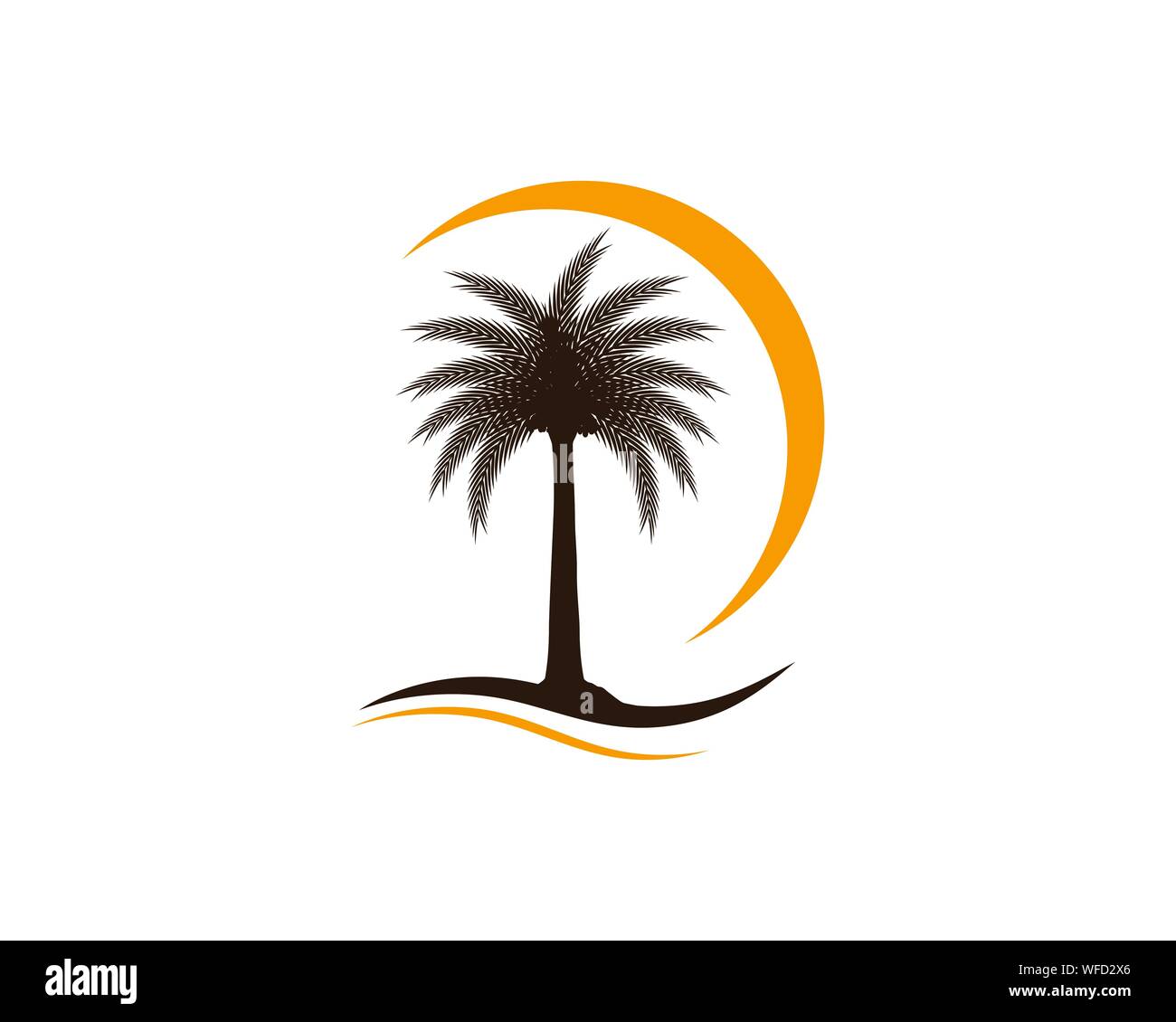 Dates Palm Logo Date Tree Icon Vector Illustration Logo Template Stock