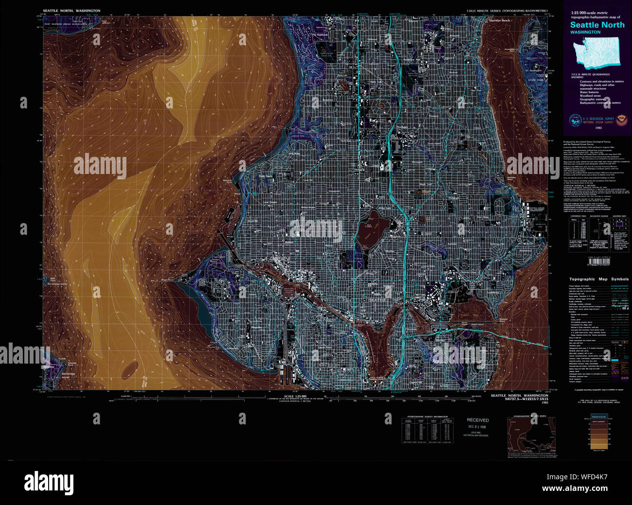 Topographical map of seattle hi-res stock photography and images - Alamy