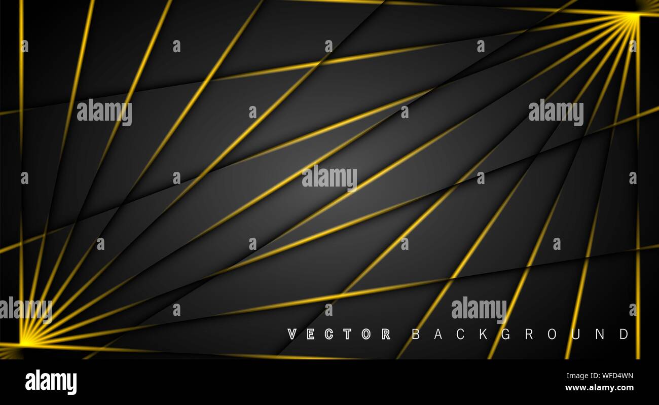 Gold light line shadow dark grey luxury background Stock Vector Image ...