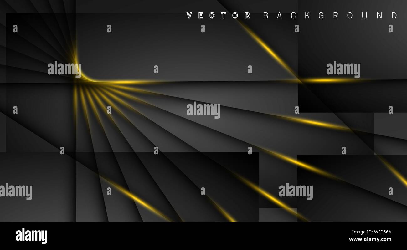 Gold light line shadow dark grey luxury background Stock Vector Image ...