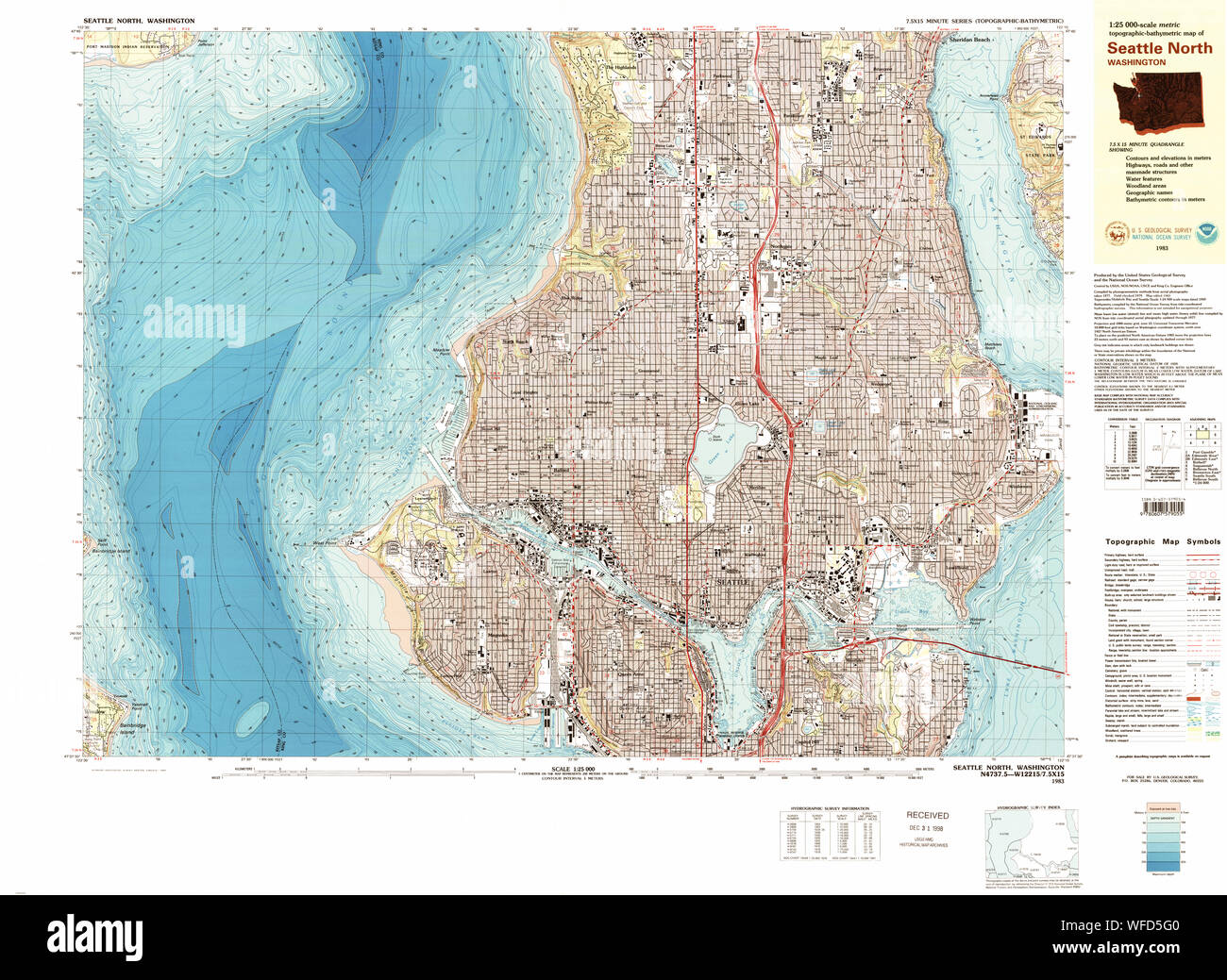 Topographical map of seattle hi-res stock photography and images - Alamy