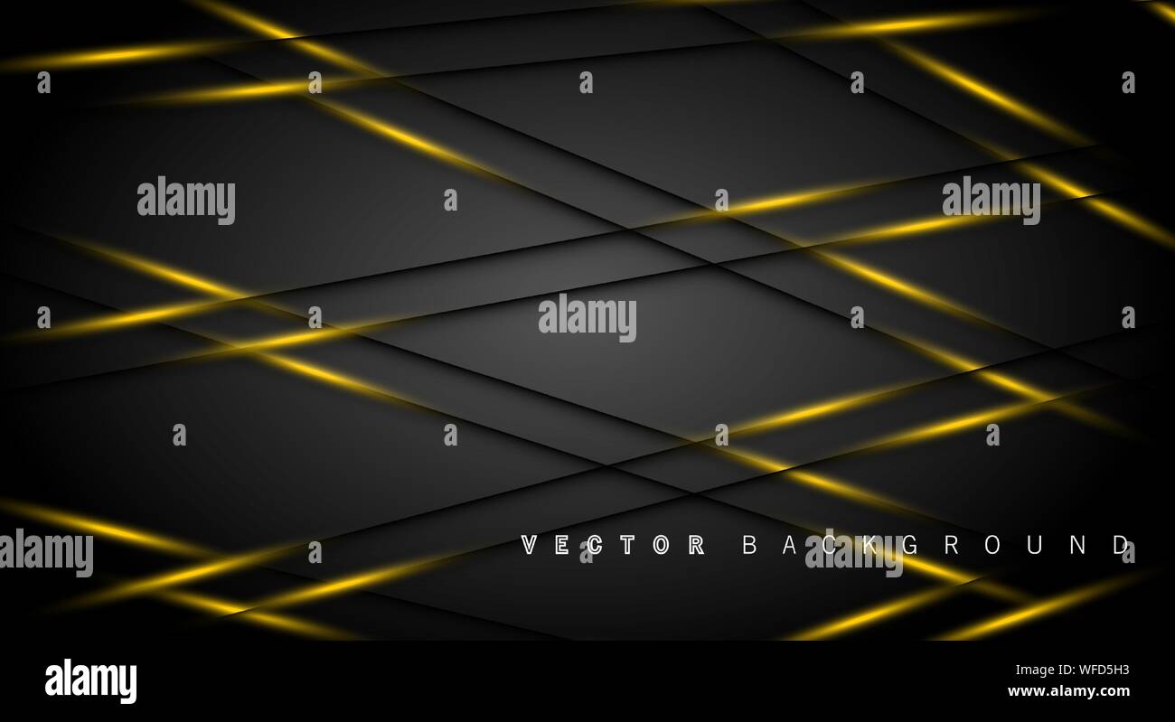 Gold light line shadow dark grey luxury background Stock Vector Image ...