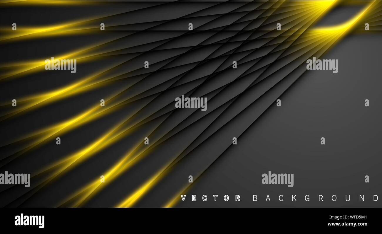 Gold light line shadow dark grey luxury background Stock Vector Image ...