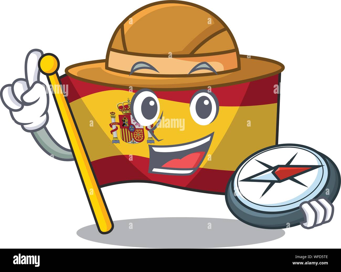 Explorer flag spain isolated in the cartoon Stock Vector Image & Art ...