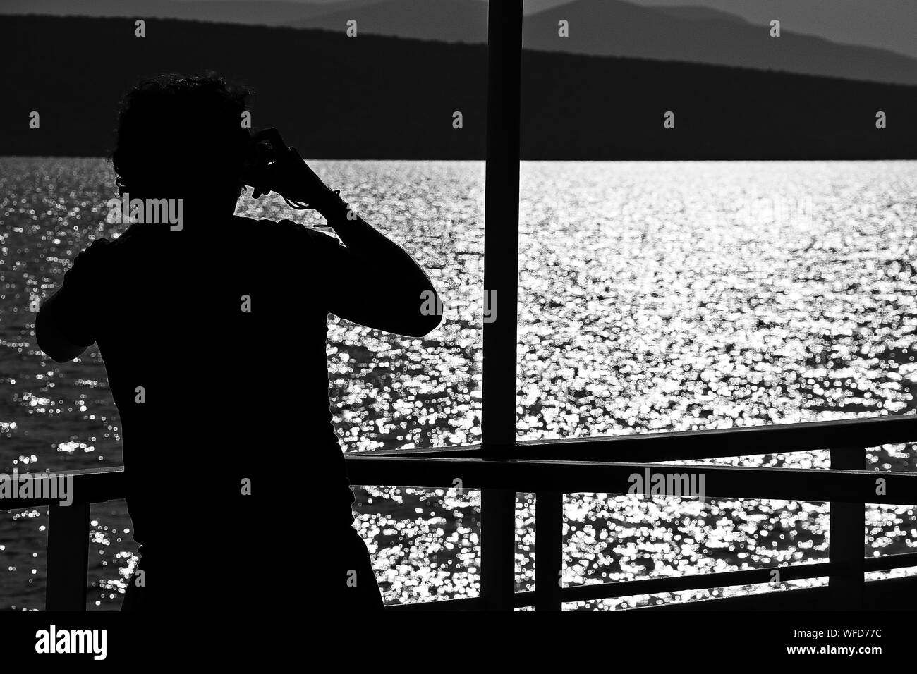 Railing silhouette Black and White Stock Photos & Images - Alamy
