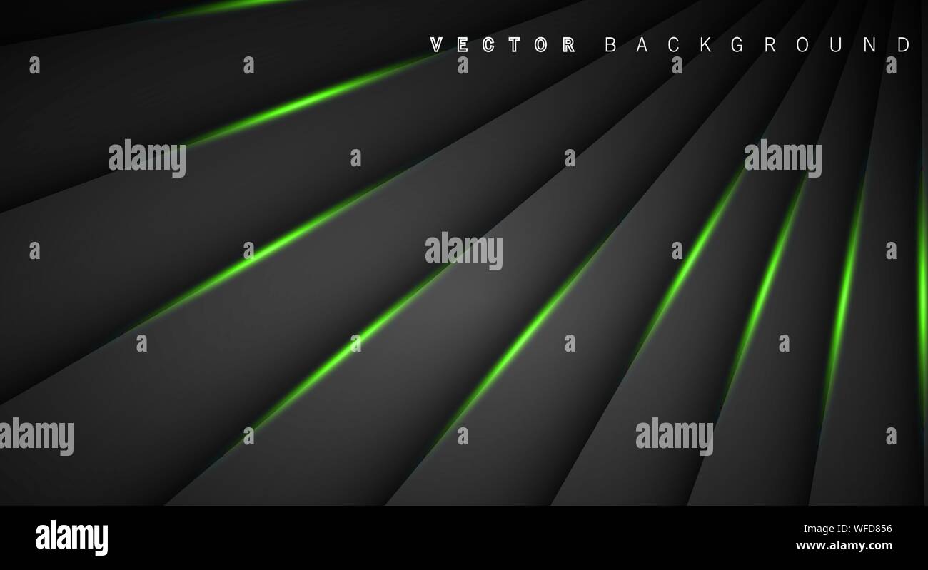 Green light line shadow dark grey luxury background Stock Vector Image ...