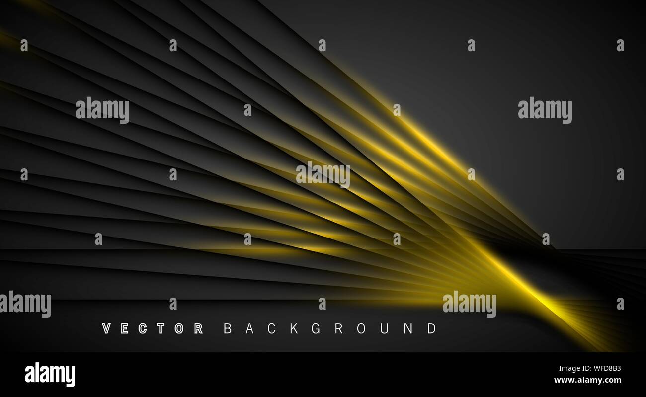 Gold light line shadow dark grey luxury background Stock Vector Image ...