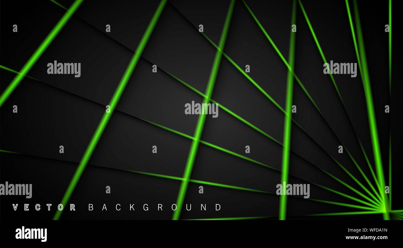 Green light line shadow dark grey luxury background Stock Vector Image ...