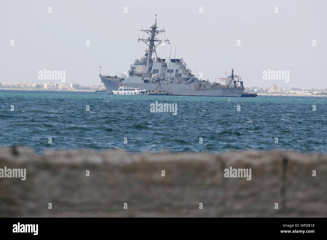 Thessaloniki, Greece. 31st Aug, 2019. USS McFaul visits the port of the ...