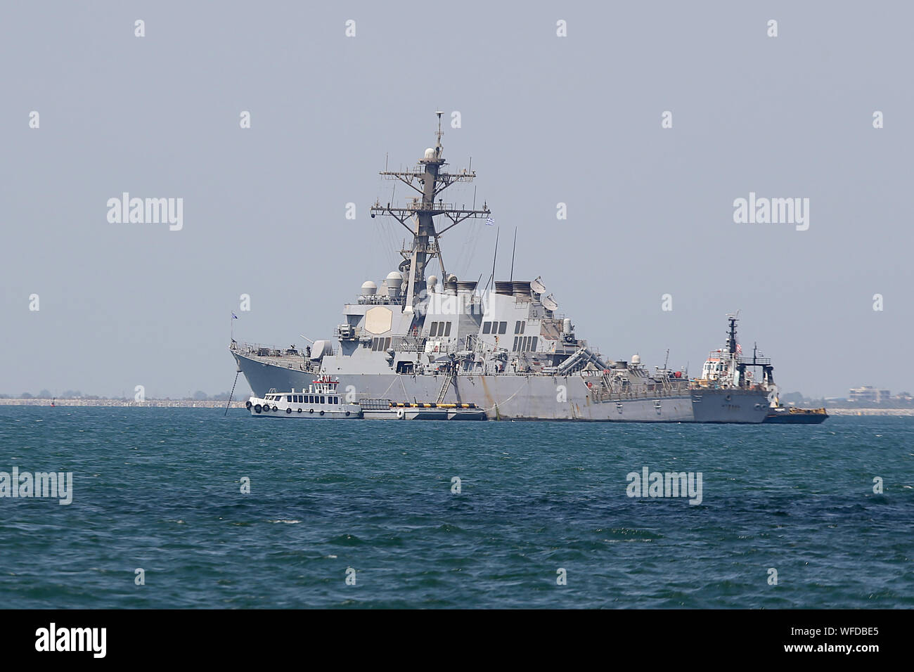 Thessaloniki, Greece. 31st Aug, 2019. USS McFaul visits the port of the ...