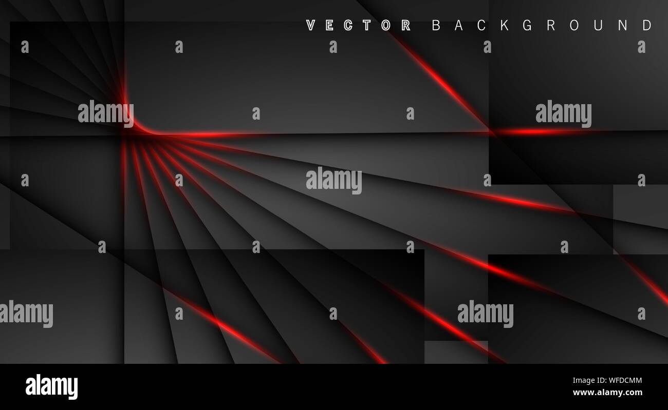 Red light line shadow dark grey luxury background Stock Vector Image ...