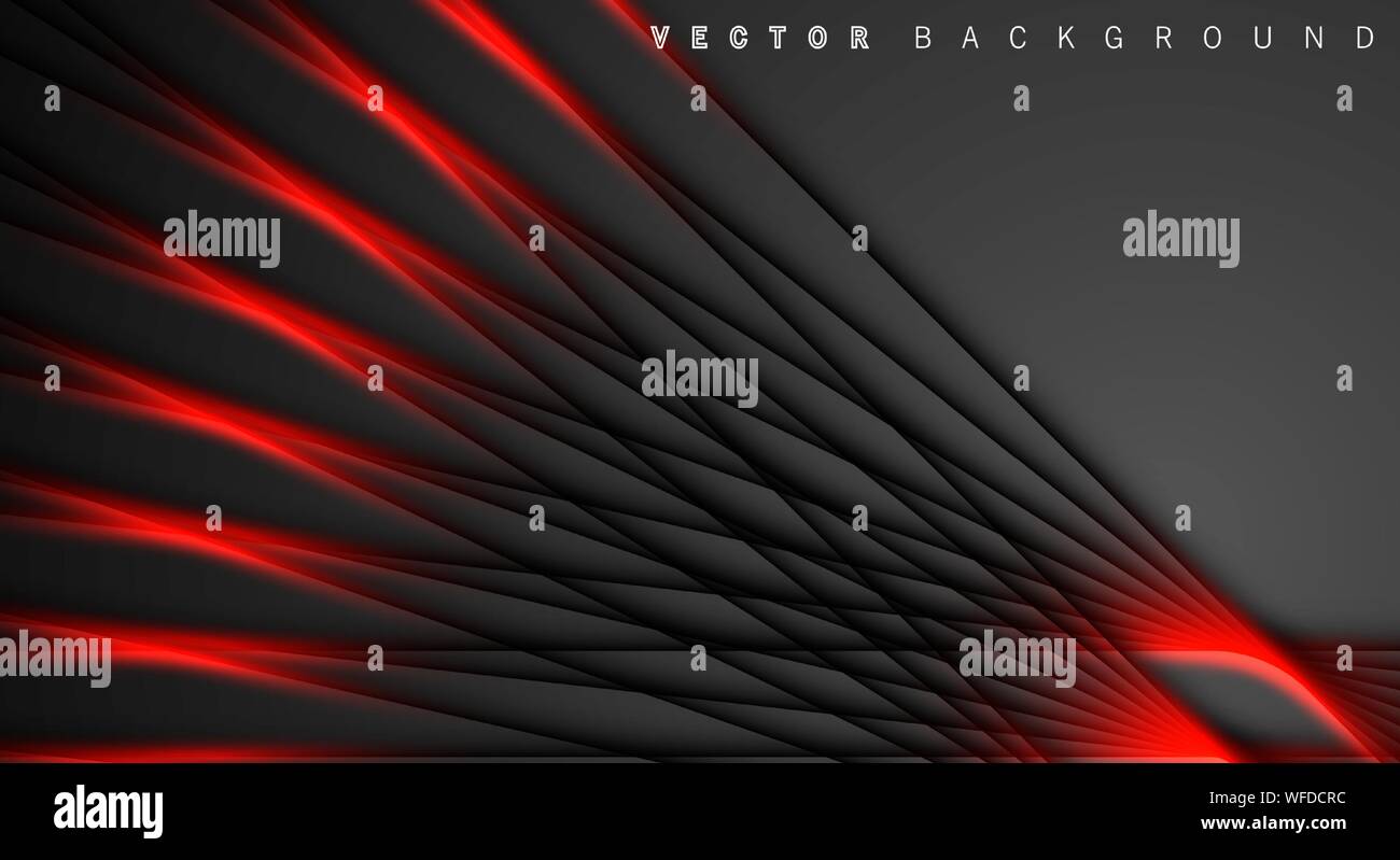Red light line shadow dark grey luxury background Stock Vector Image ...