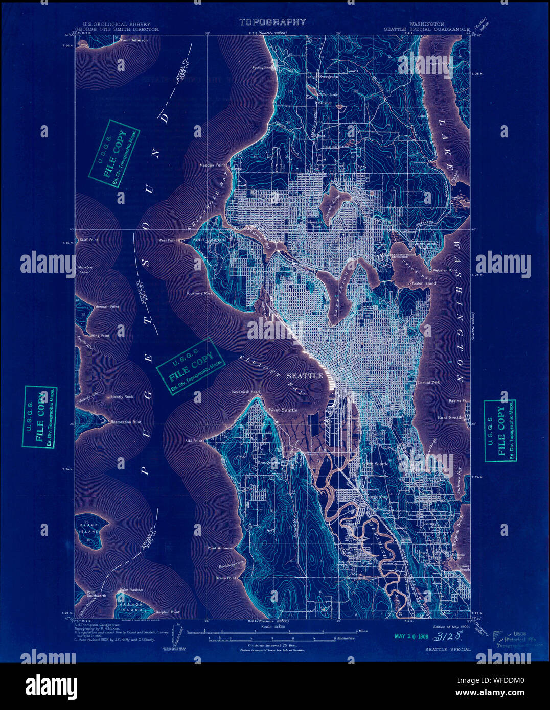 Topographical map of seattle hi-res stock photography and images - Alamy