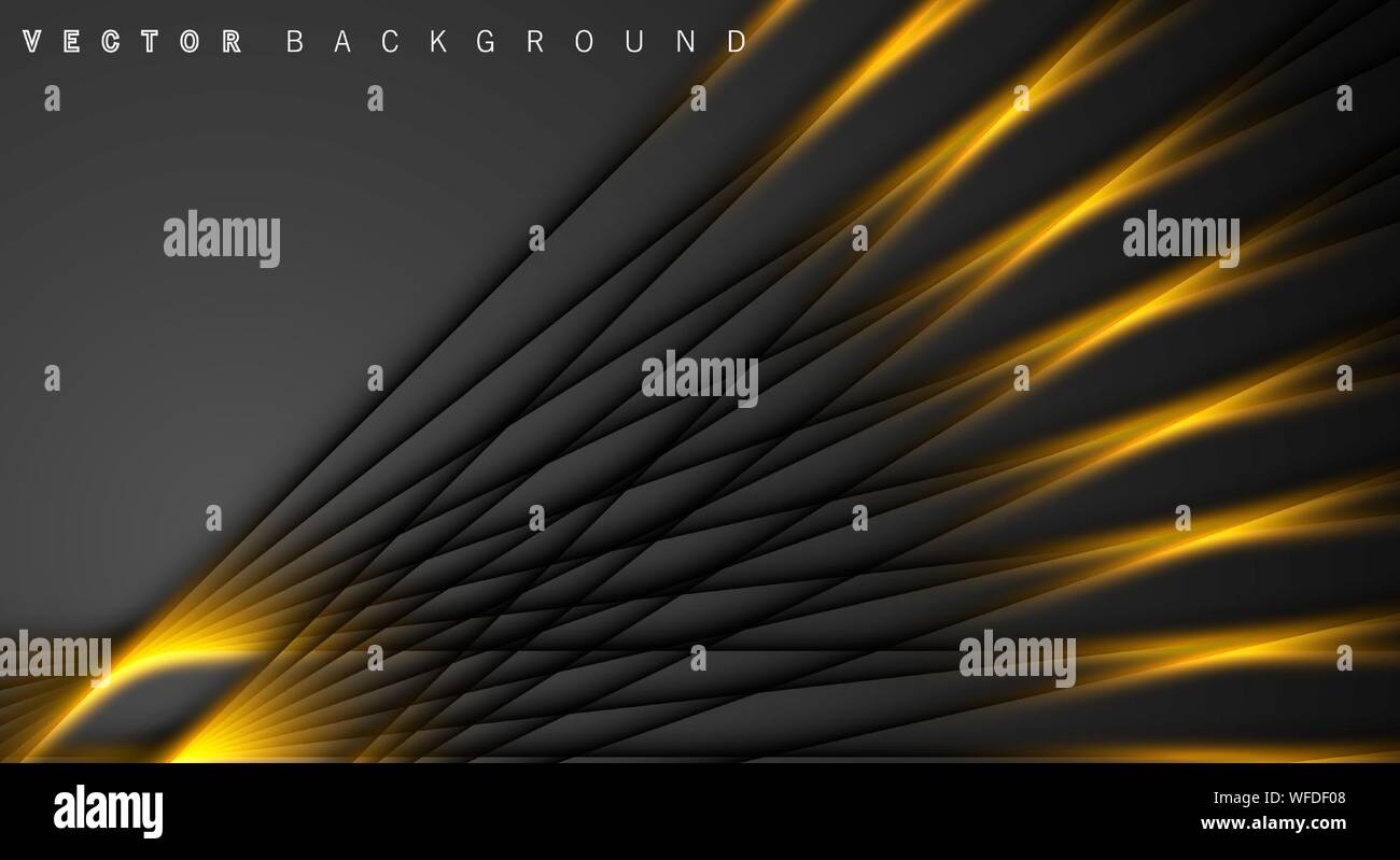 Gold light line shadow dark grey luxury background Stock Vector Image ...