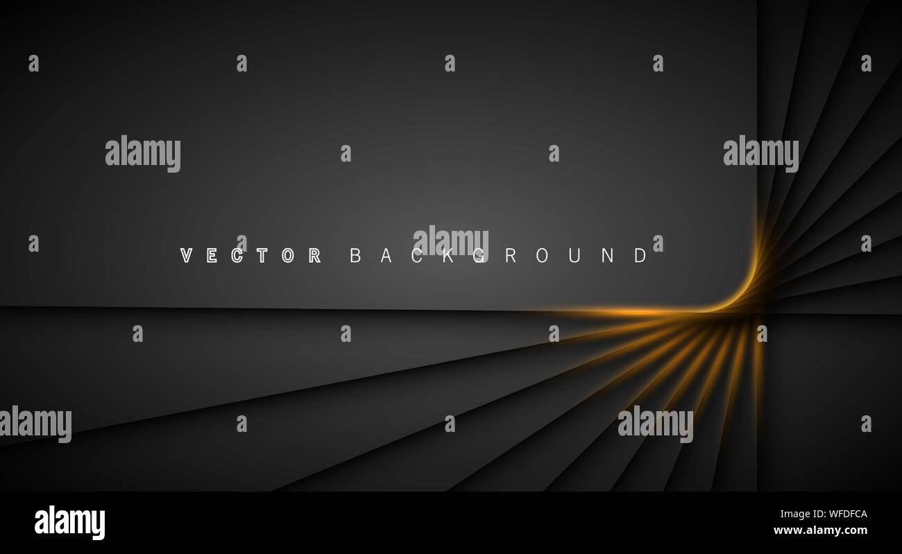 Gold light line shadow dark grey luxury background Stock Vector Image ...