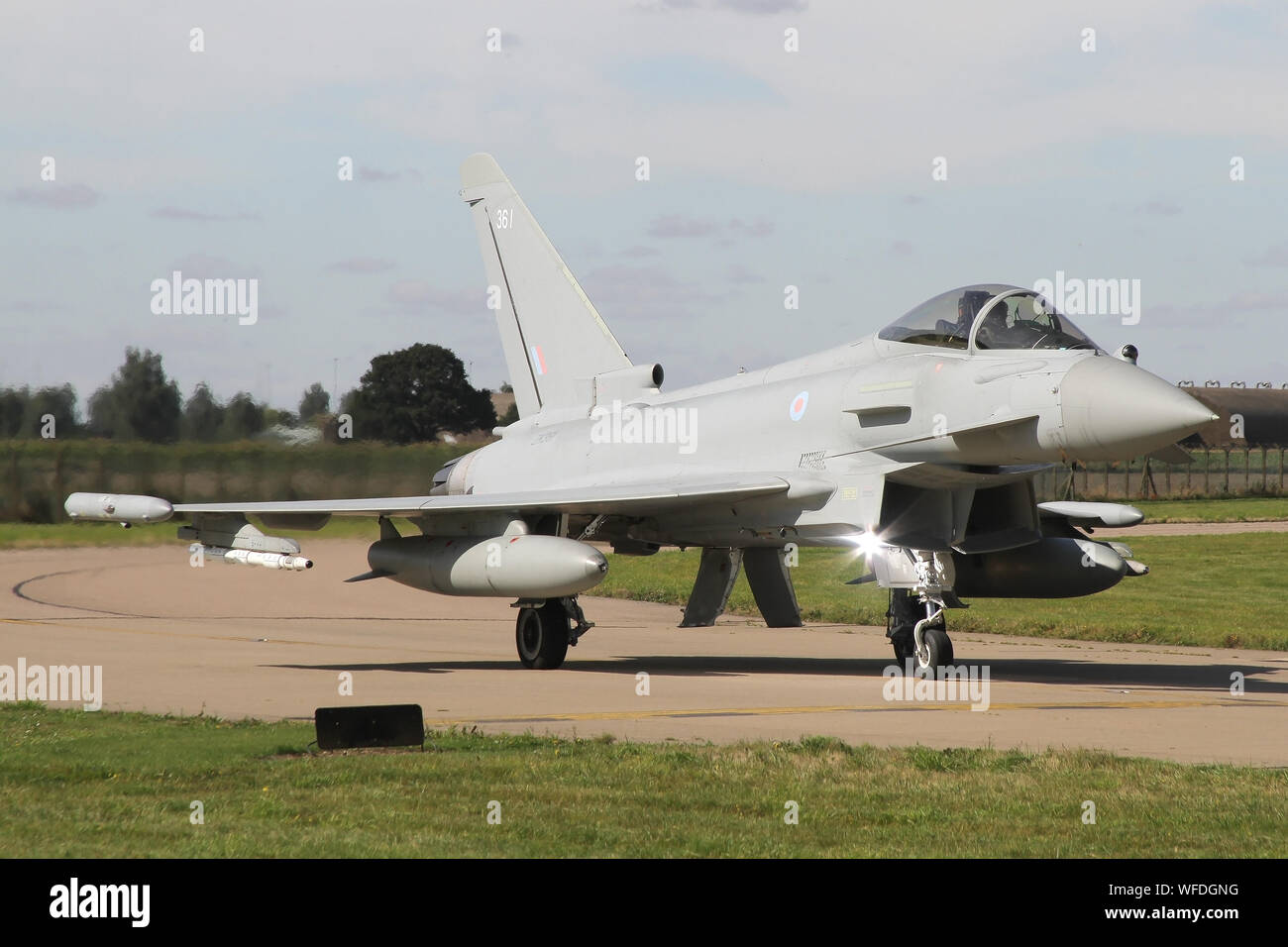 RAF tranche three Typhoon FGR4 on the Southern taxiway at RAG Coningsby ...
