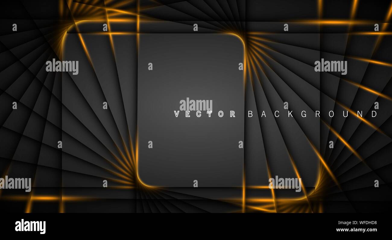 Gold light line shadow dark grey luxury background Stock Vector Image ...