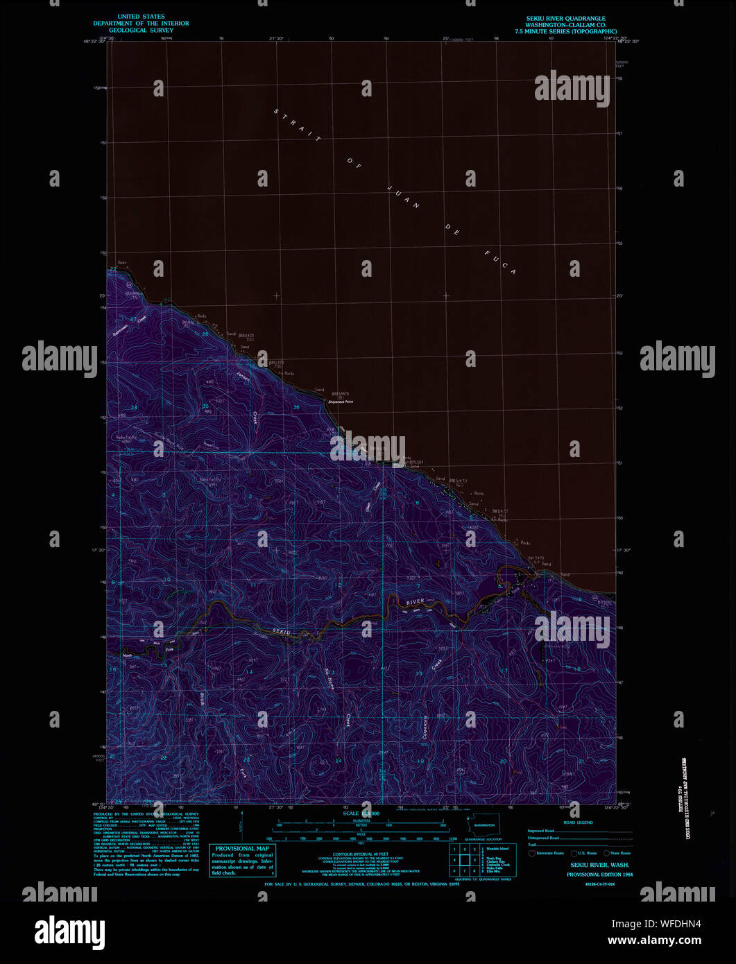 Sekiu washington state map hi-res stock photography and images - Alamy