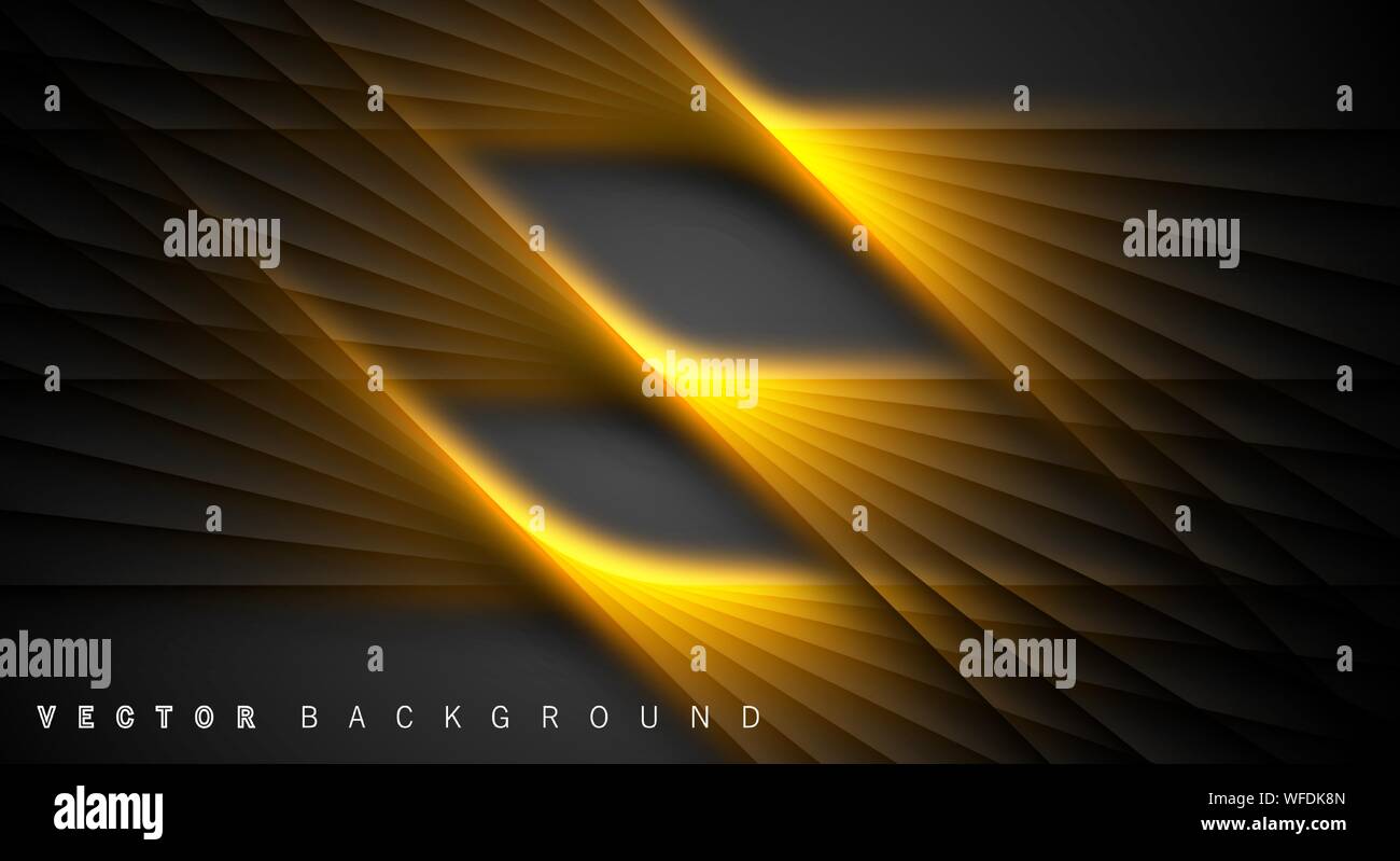 Gold light line shadow dark grey luxury background Stock Vector Image ...