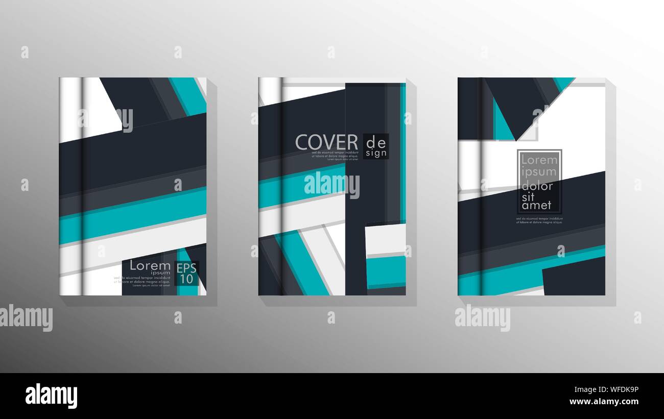 Set the cover vector of the book with overlapping rectangles. suitable ...