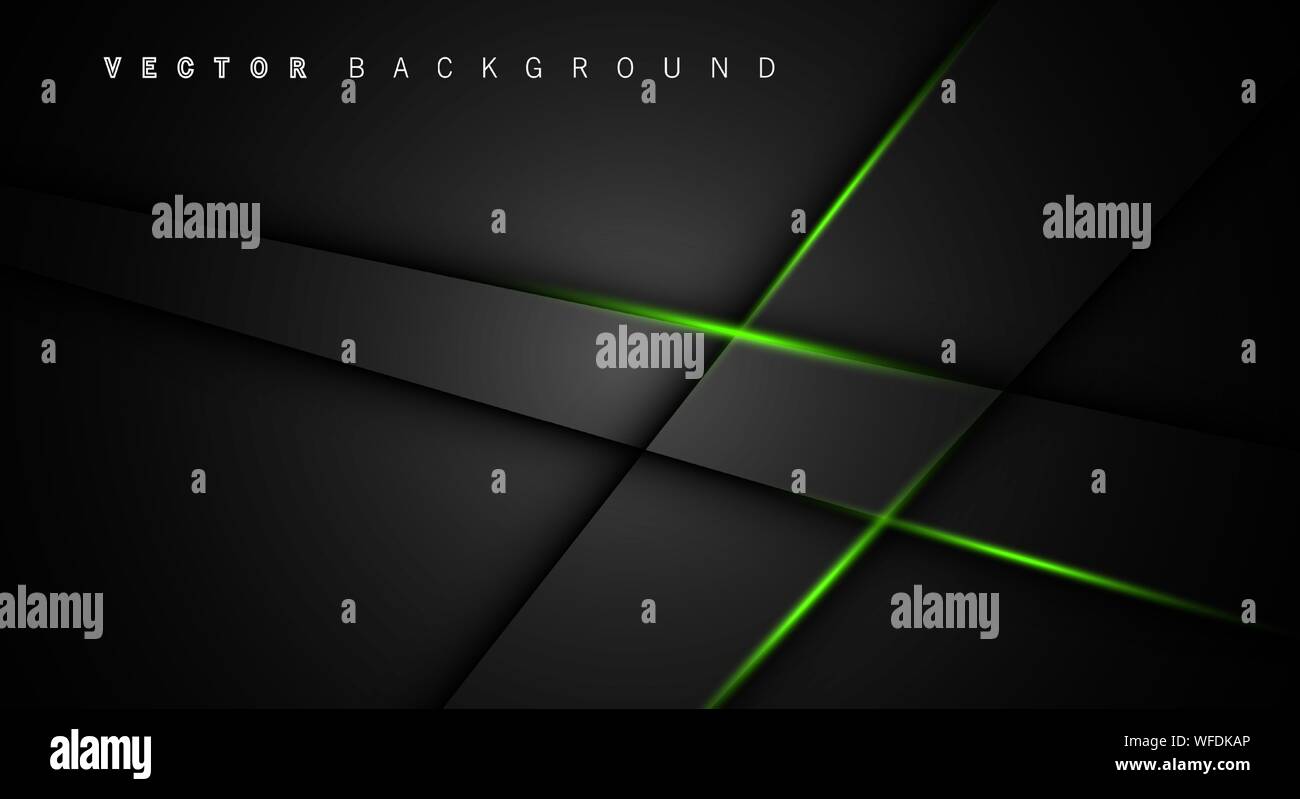 Green light line shadow dark grey luxury background Stock Vector Image ...