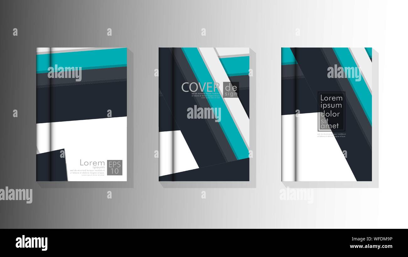 Set the cover vector of the book with overlapping rectangles. suitable ...