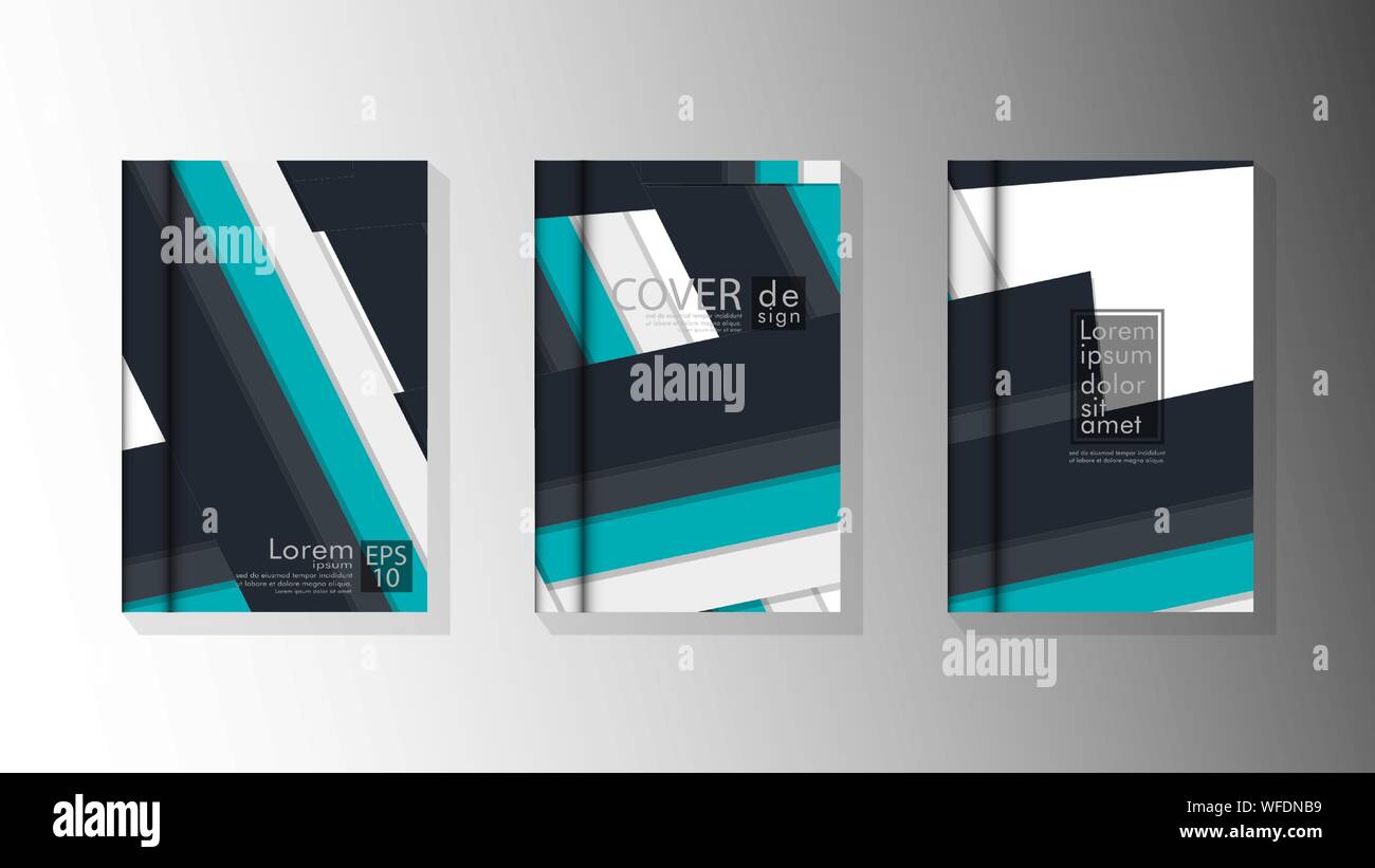 Set the cover vector of the book with overlapping rectangles. suitable ...