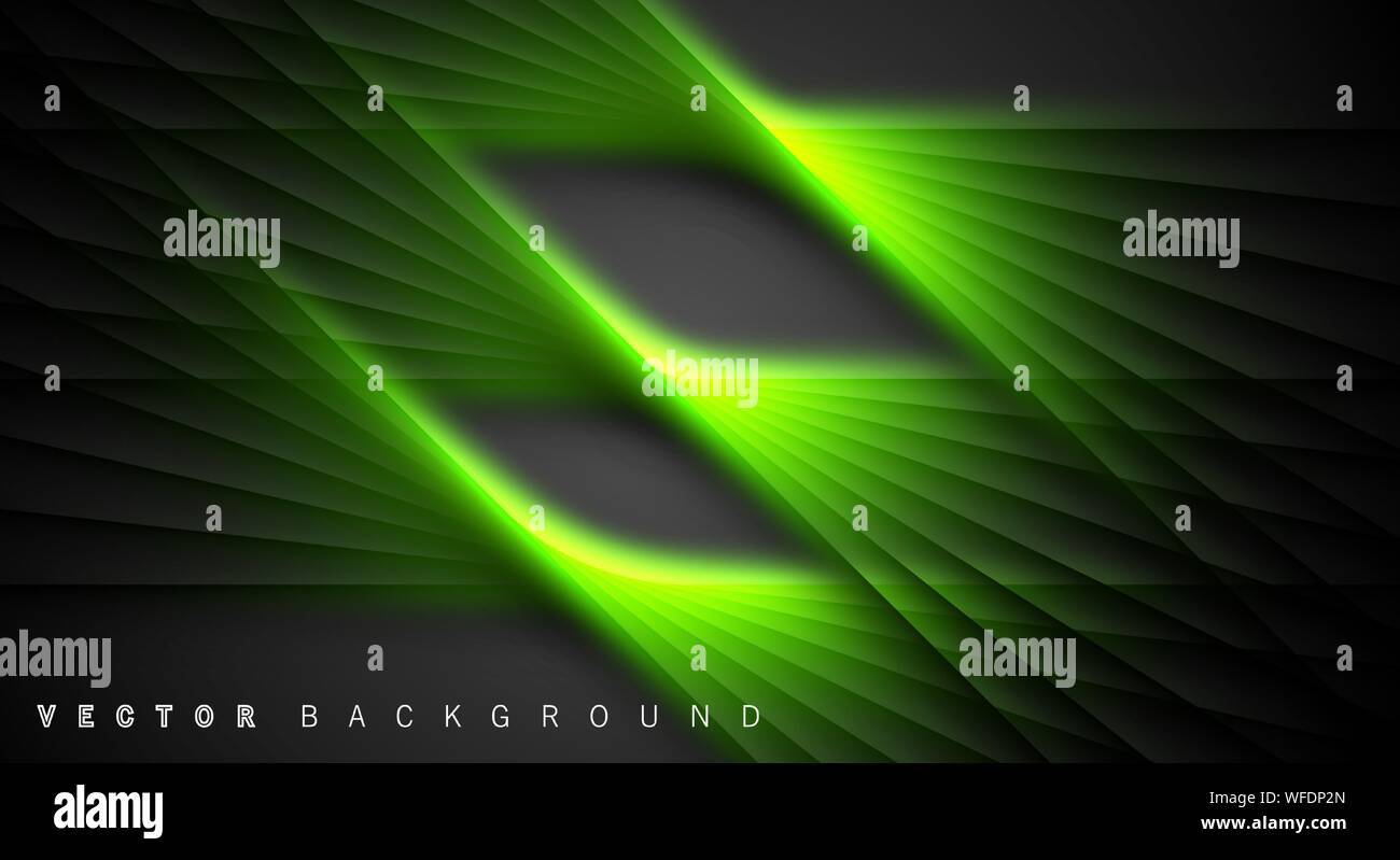 Green light line shadow dark grey luxury background Stock Vector Image ...