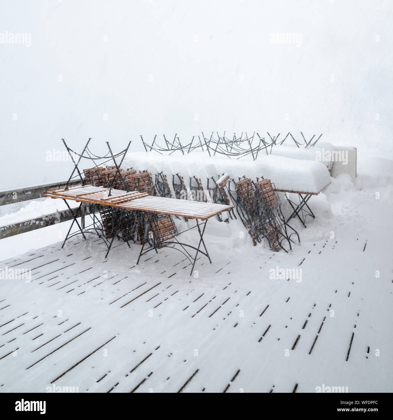 Snow covered terrace restaurant in hi-res stock photography and images ...