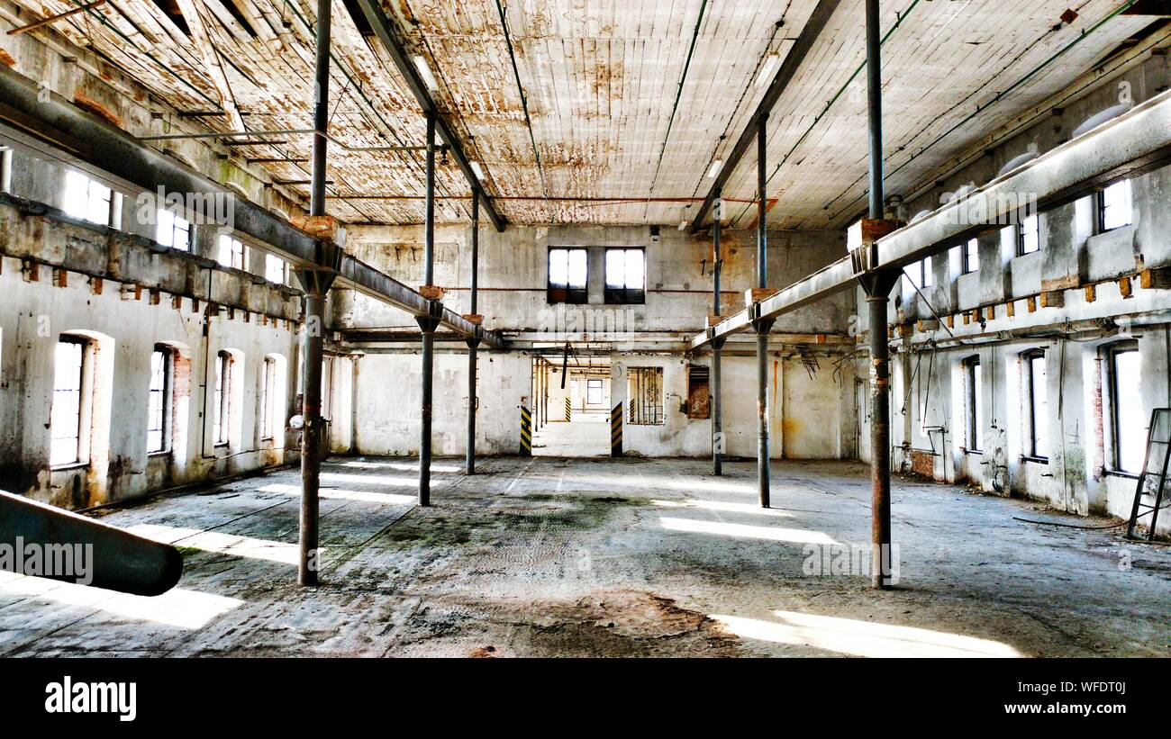 Interior Of Abandoned Factory Stock Photo - Alamy
